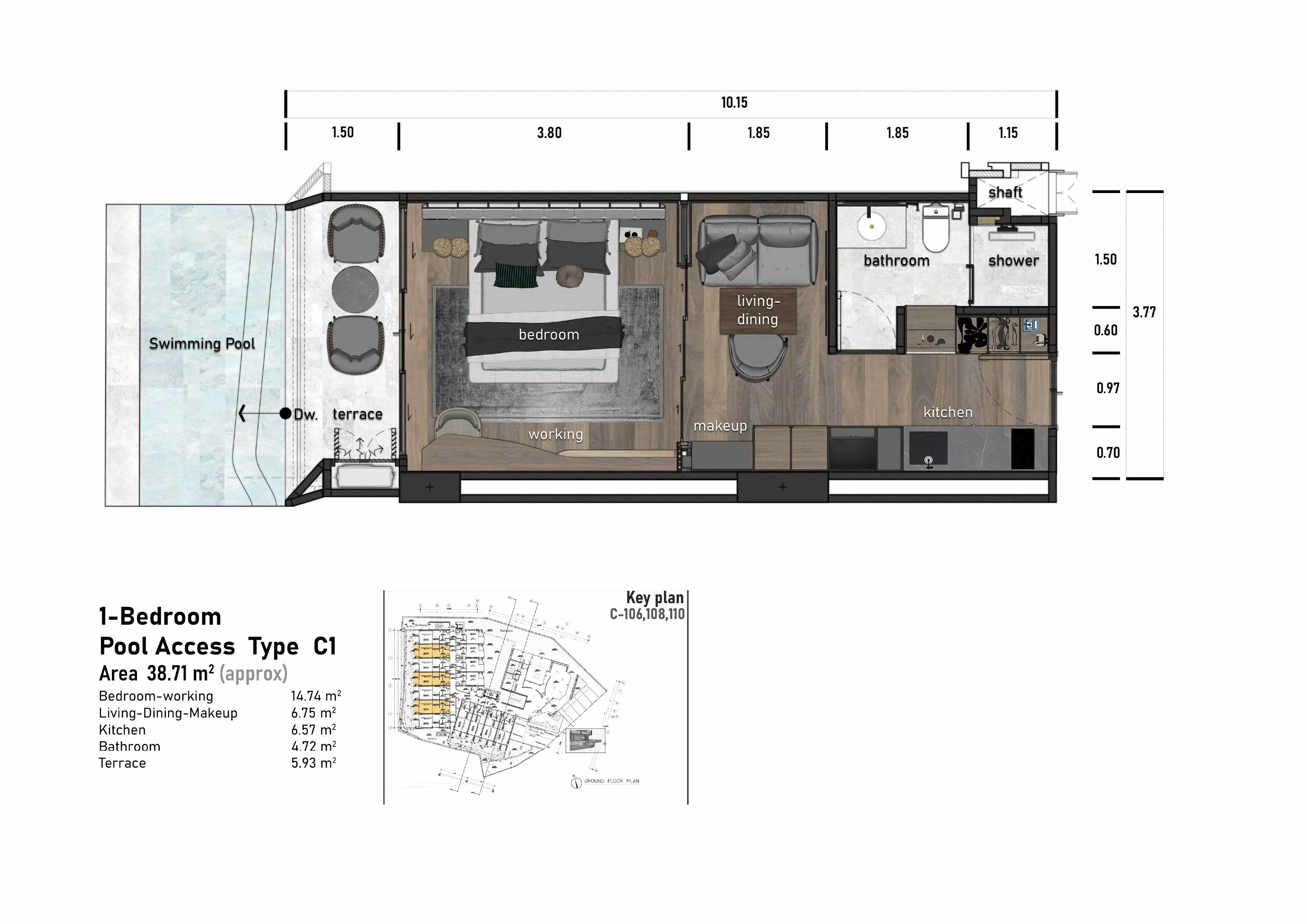 1 Bedroom Condo for Sale at Ashiyana Heights for ฿4,436,660 | U5993424